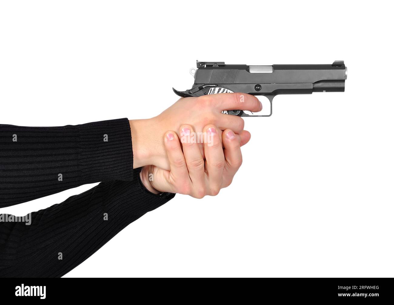 Gun in hands hi-res stock photography and images - Alamy