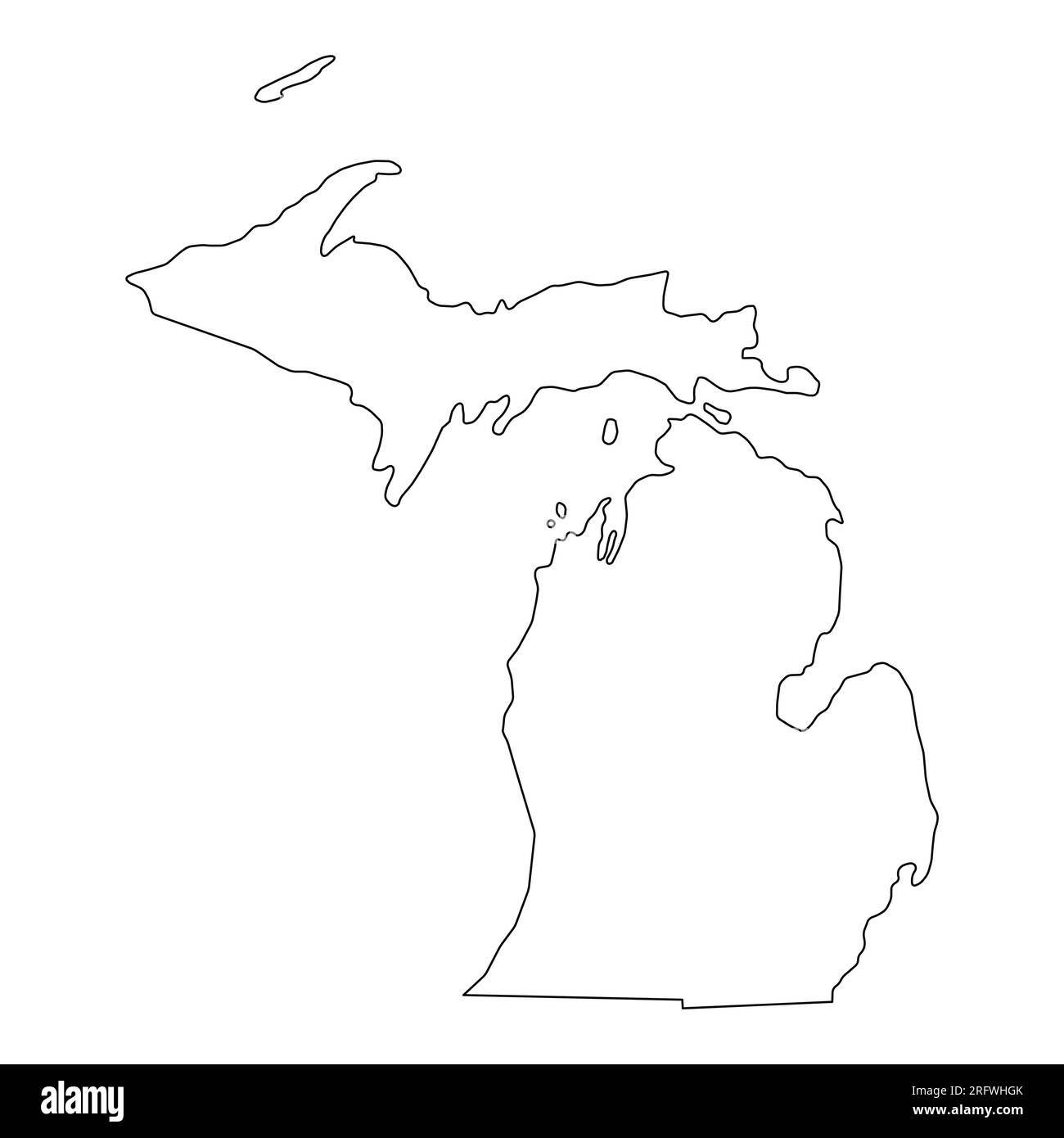 Michigan map shape, united states of america. Flat concept icon symbol ...