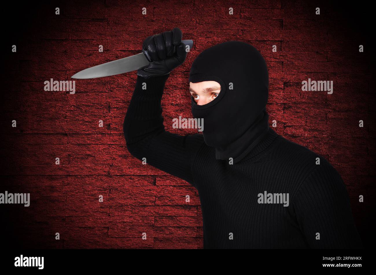 Criminal knife in black mask hi-res stock photography and images - Alamy