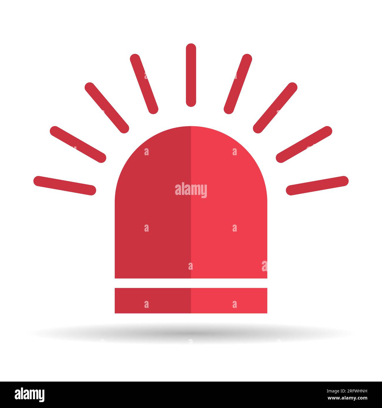 Siren fire alarm shadow sign, signal danger light symbol, ambulance ...