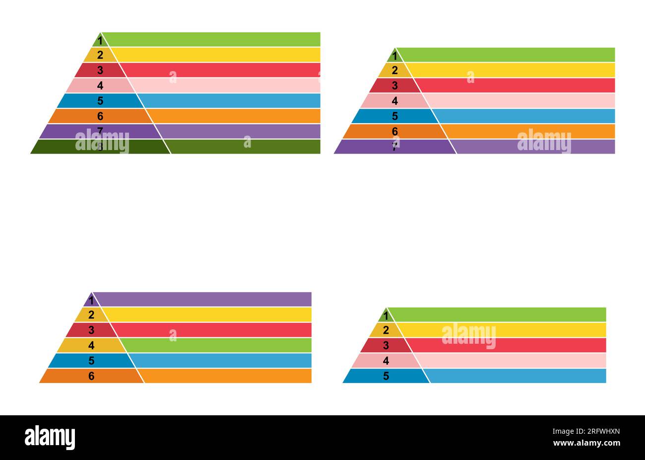 Set of Pyramid infographic chart layout, info modern concept step ... Set of Pyramid infographic chart layout, info modern concept step ...