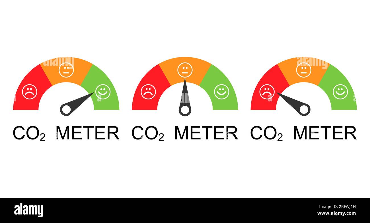 Set of CO2 reduce cloud icon, clean global emission, environment eco ...