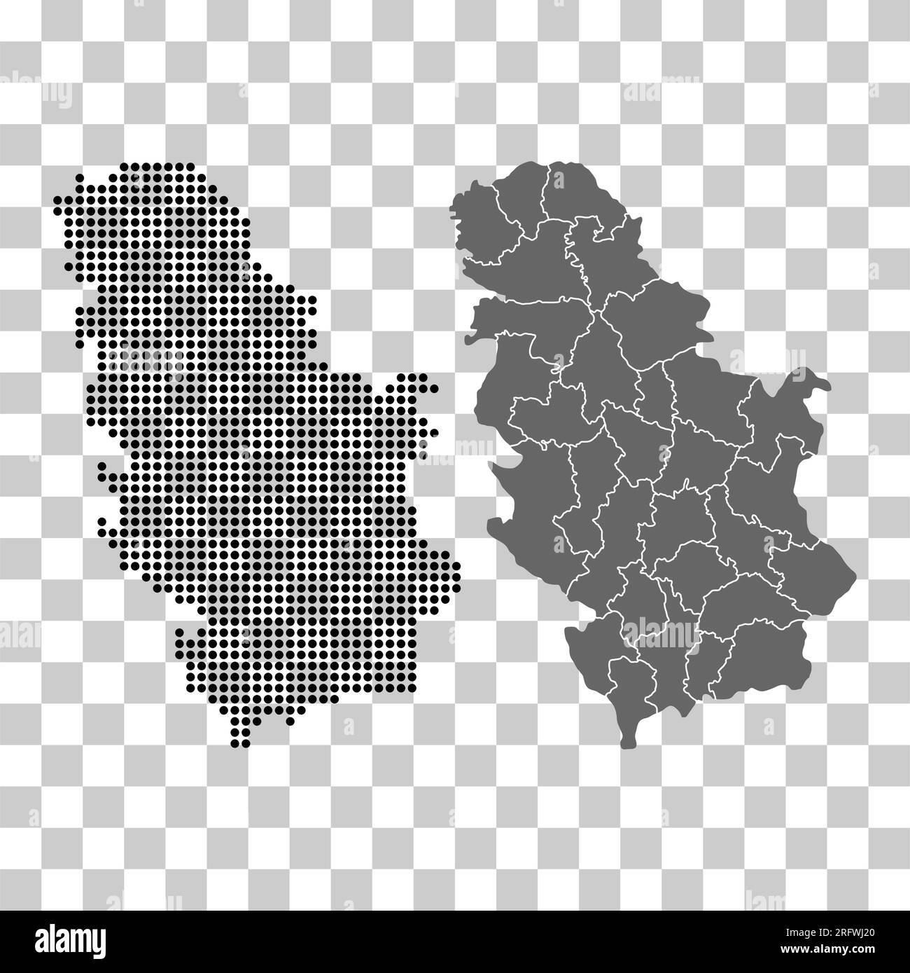 Set of Serbia map icon, geography blank concept, isolated graphic ...