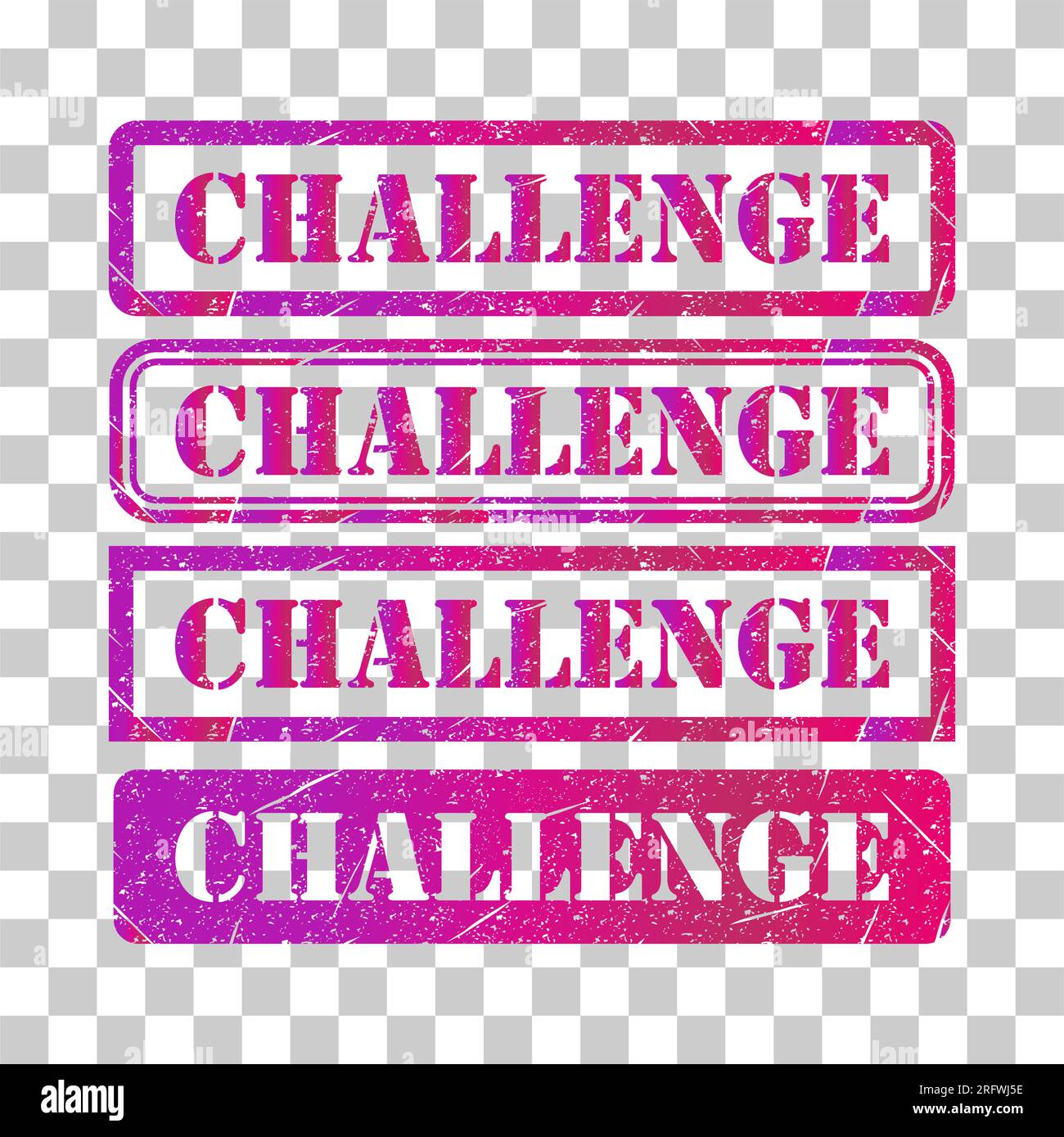 Set of Challenge stamp symbol, label sticker sign button, text banner ...
