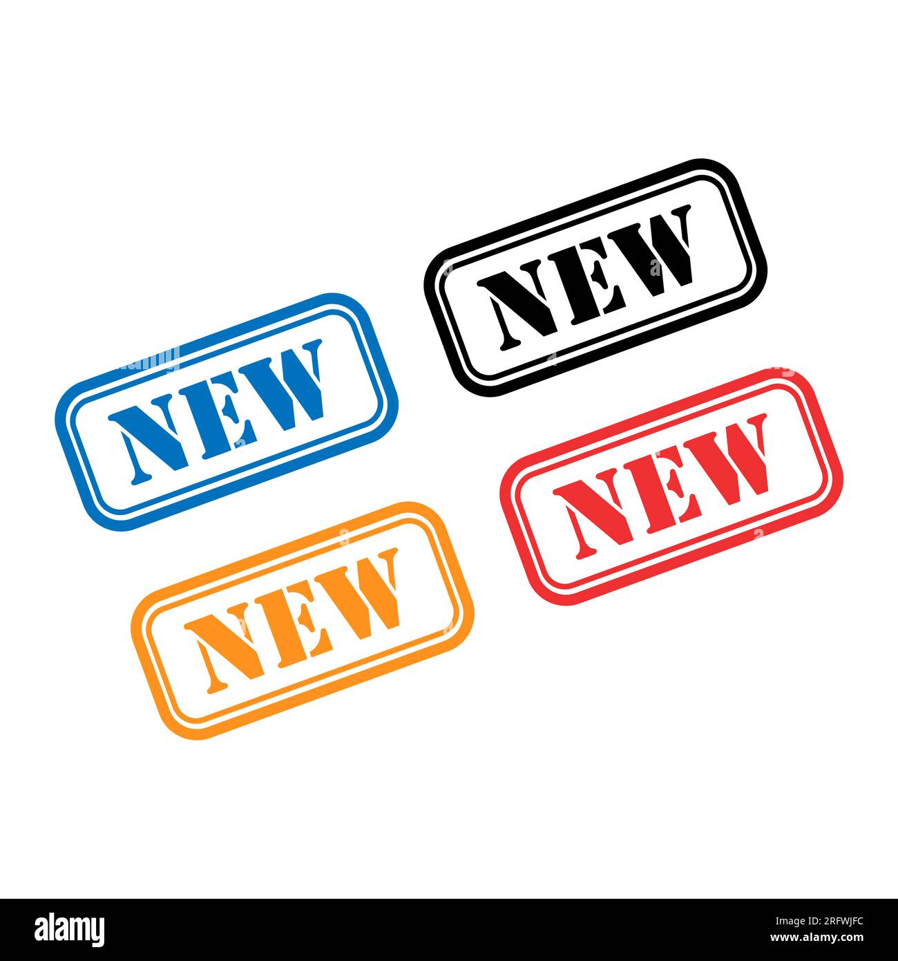 Set of New stamp symbol, label sticker sign button, text banner vector ...