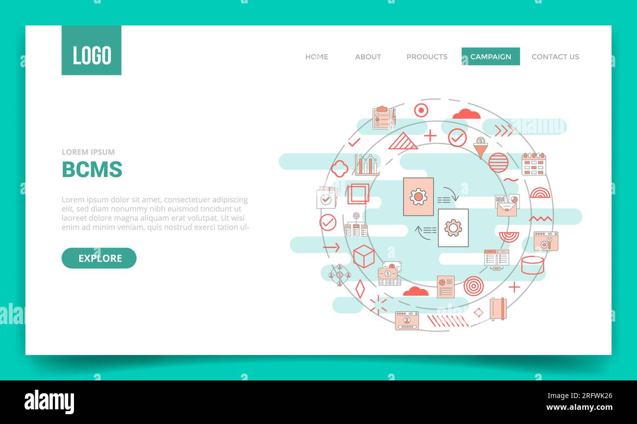 bcms business continuity management system concept with circle icon for ...