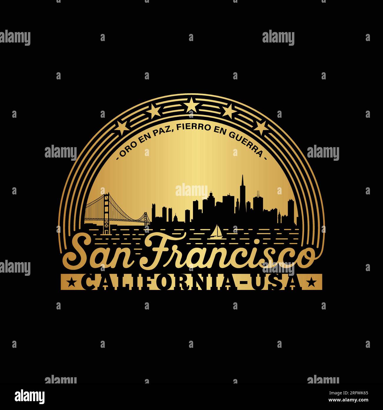 San Francisco, California. Logo design template. Vector and ...