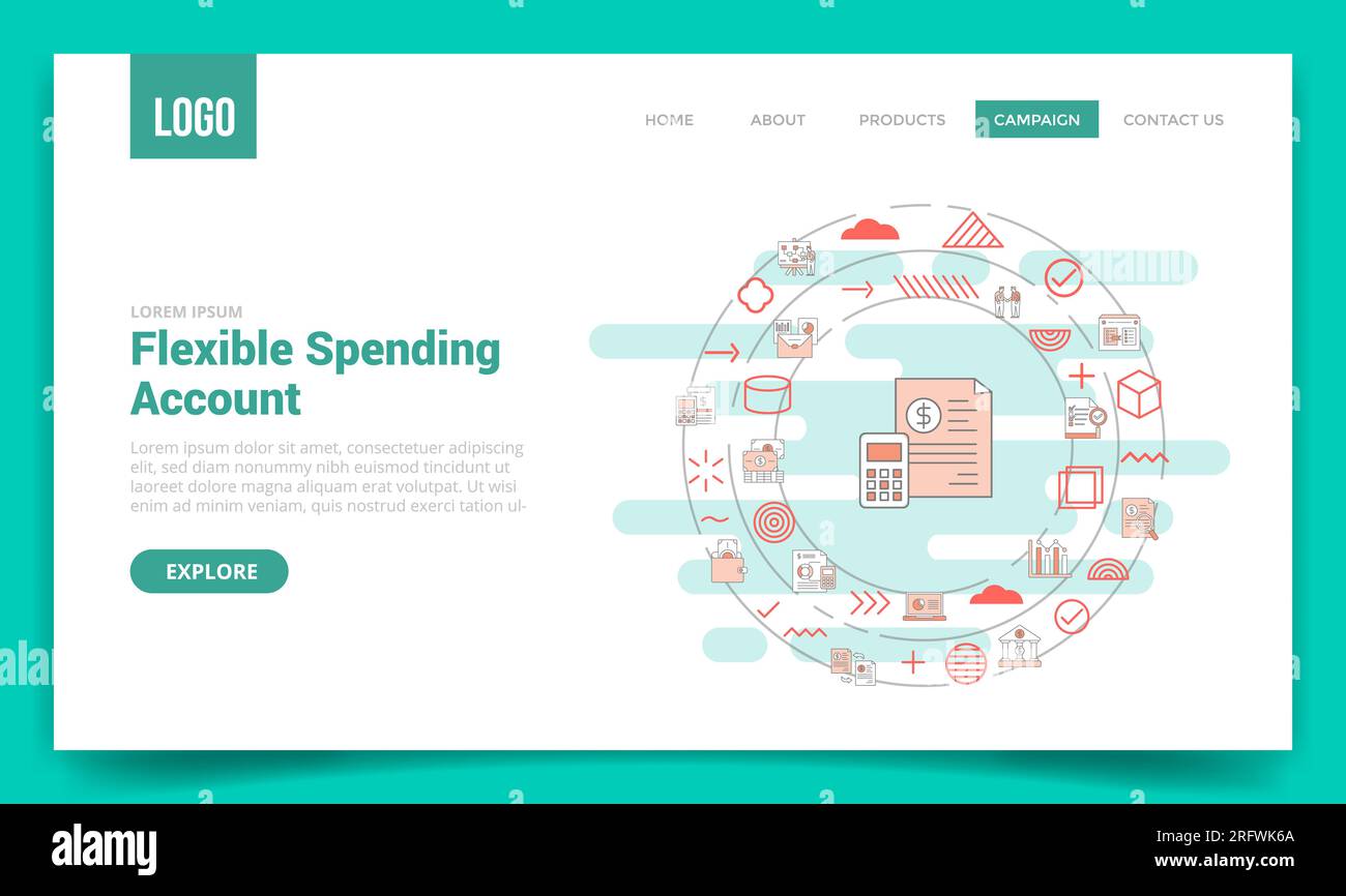 fsa flexible spending account concept with circle icon for website ...
