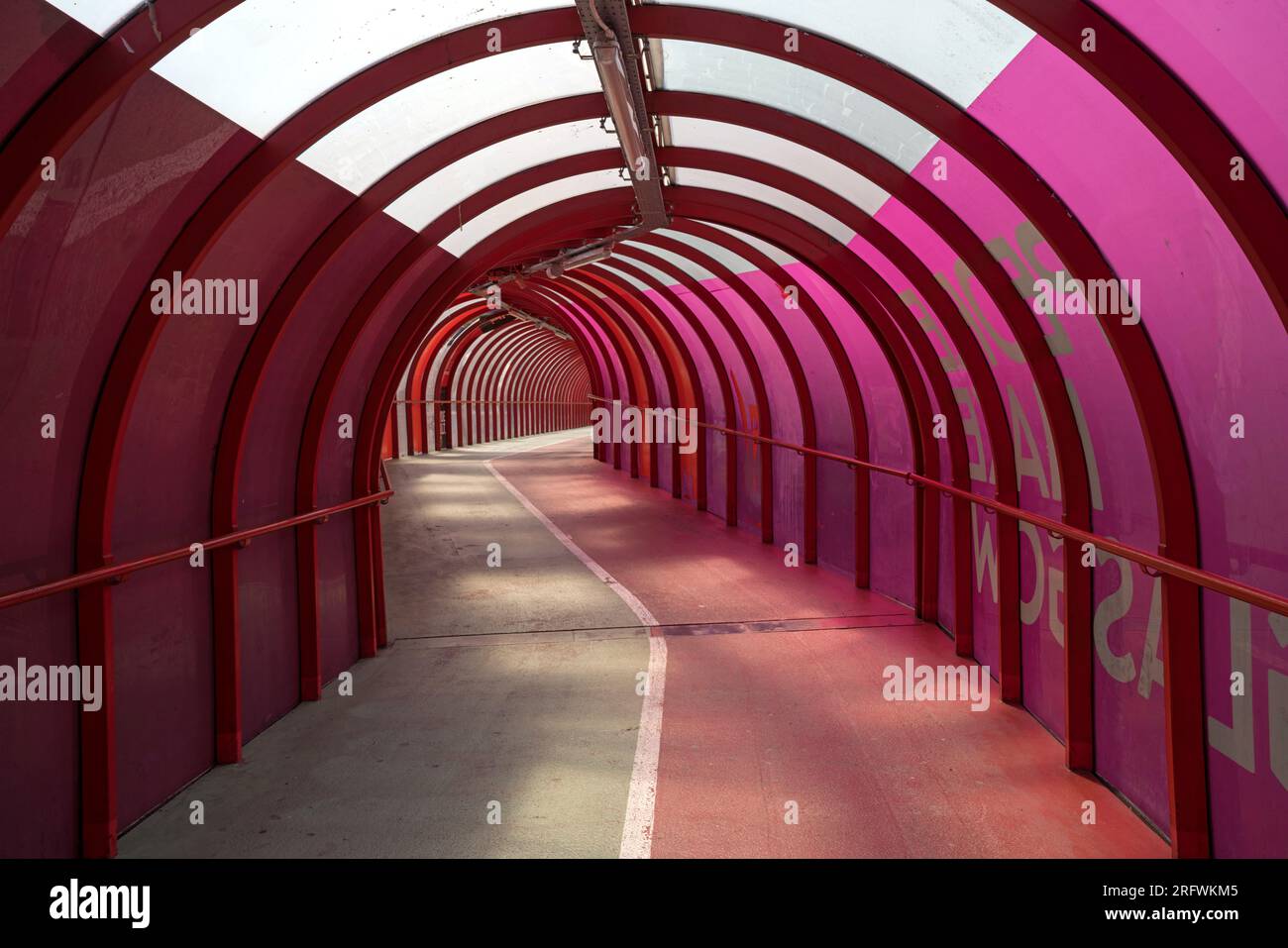 Pedestrian and cycle, Smartie tube bridge Glasgow Stock Photo - Alamy