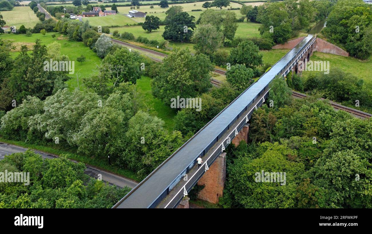 The historic Edstone Aqueduct, built of iron in 1816, on the Stratford ...