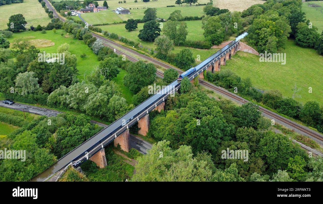 The historic Edstone Aqueduct, built of iron in 1816, on the Stratford ...