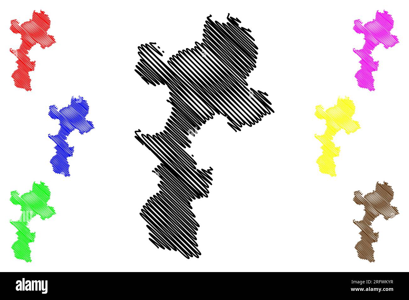 South staffordshire vector outline map Cut Out Stock Images & Pictures ...