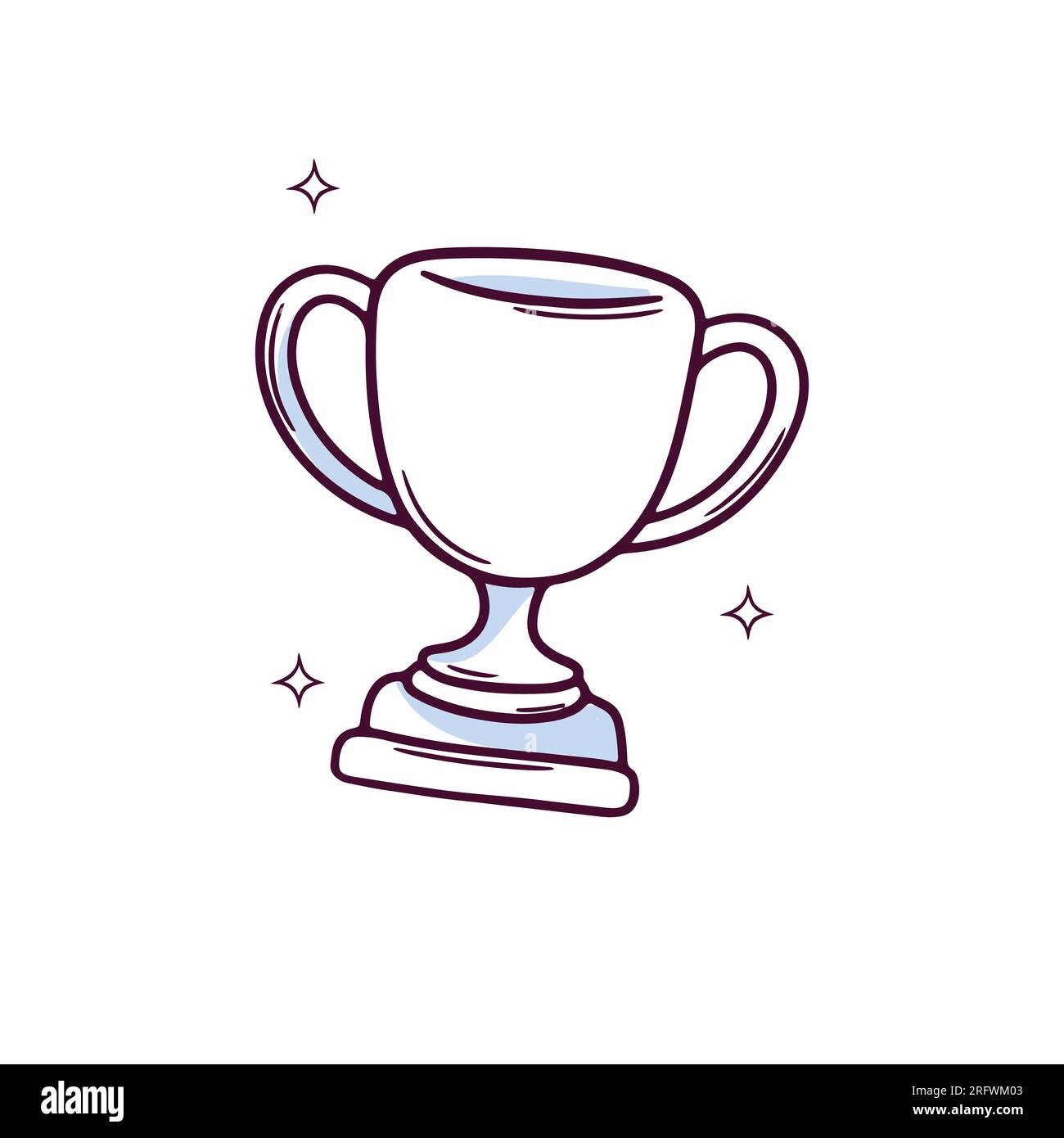 Hand Drawn Trophy icon. winner trophy. Doodle sketch Vector ...