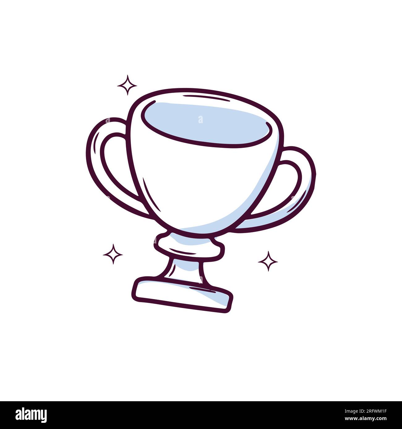 Hand Drawn Trophy icon. winner trophy. Doodle sketch Vector ...