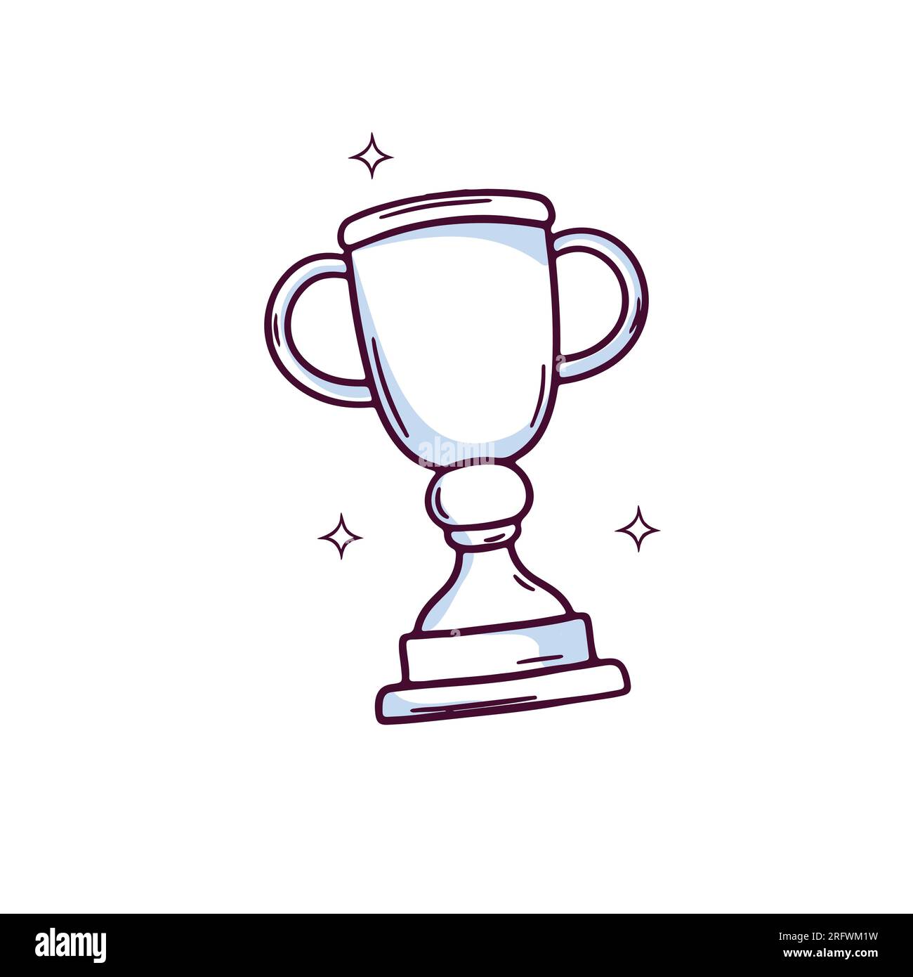 Hand Drawn Trophy icon. winner trophy. Doodle sketch Vector ...