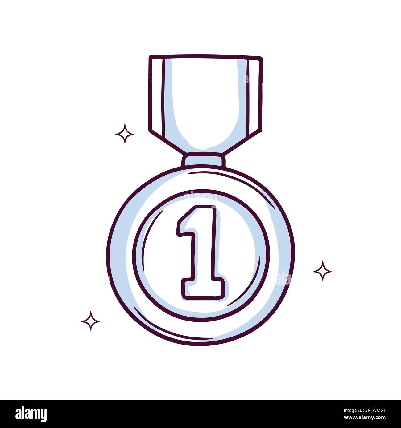 Hand Drawn medal icon. winner medal. Doodle sketch Vector Illustration ...