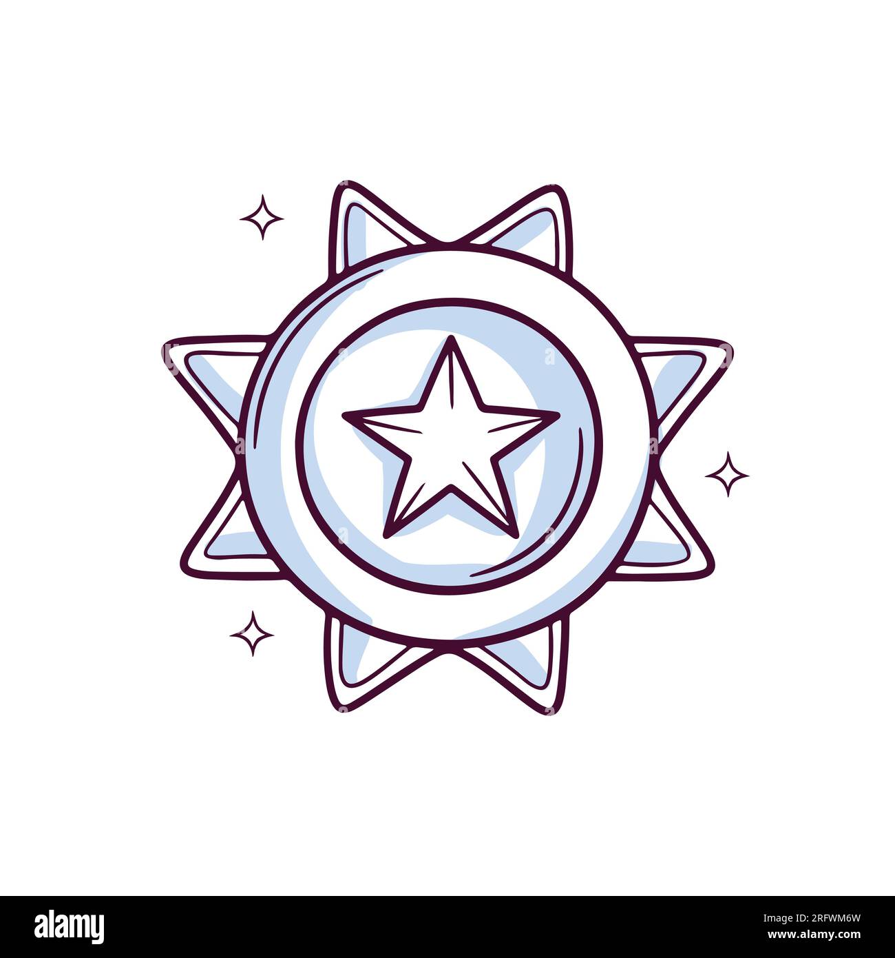 Hand Drawn medal icon. winner medal. Doodle sketch Vector Illustration ...