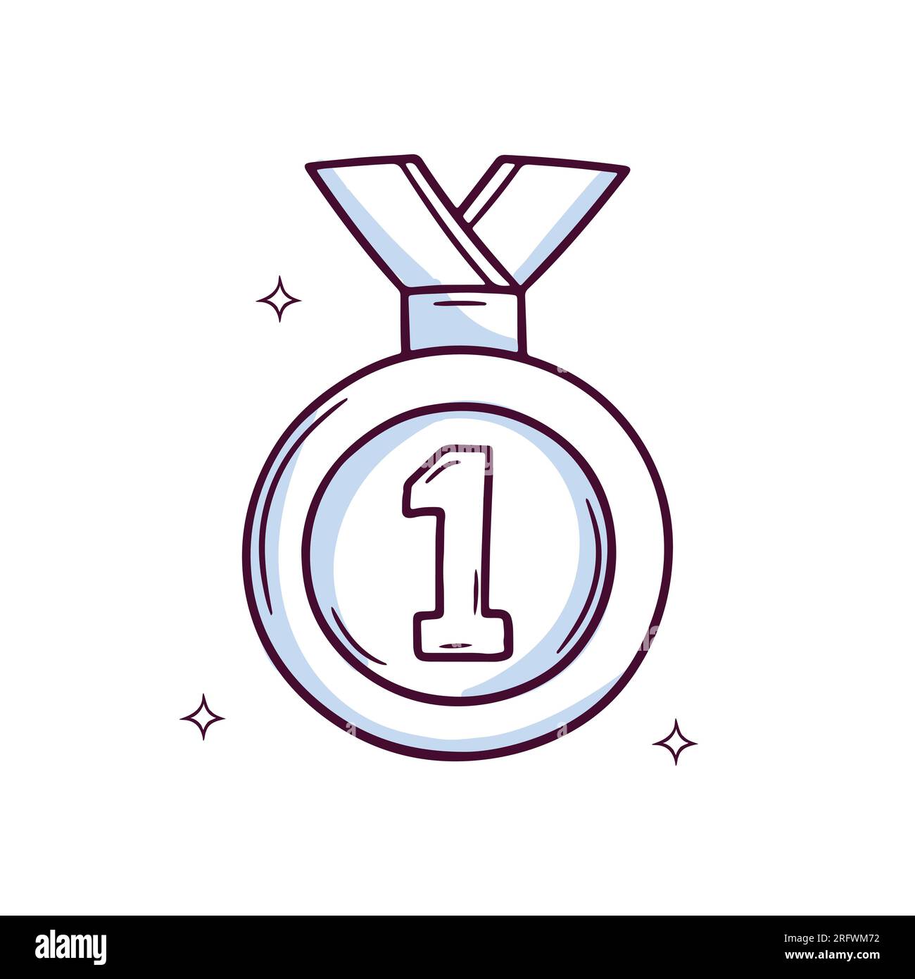 Hand Drawn medal icon. winner medal. Doodle sketch Vector Illustration ...