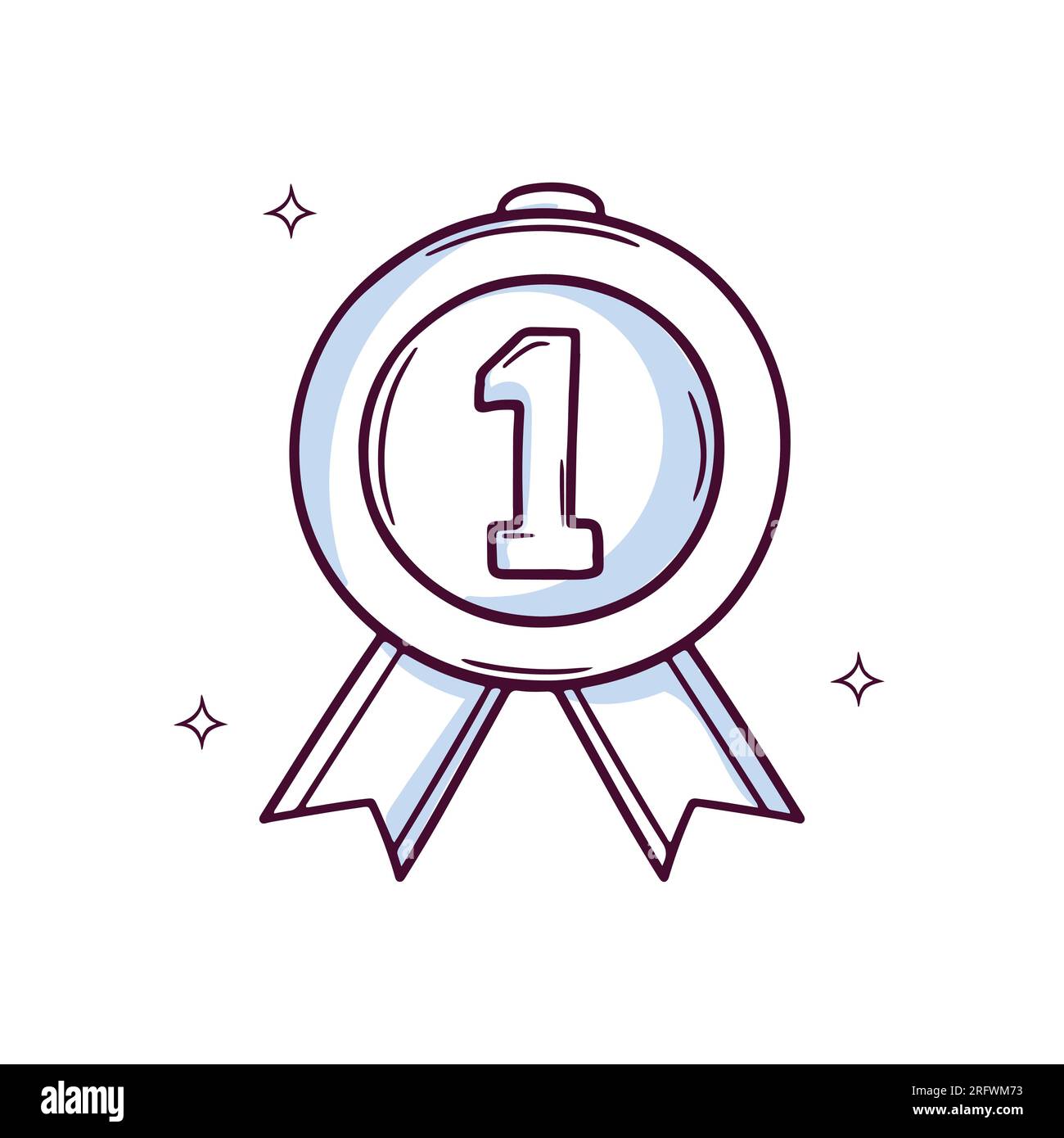 Hand Drawn medal icon. winner medal. Doodle sketch Vector Illustration ...