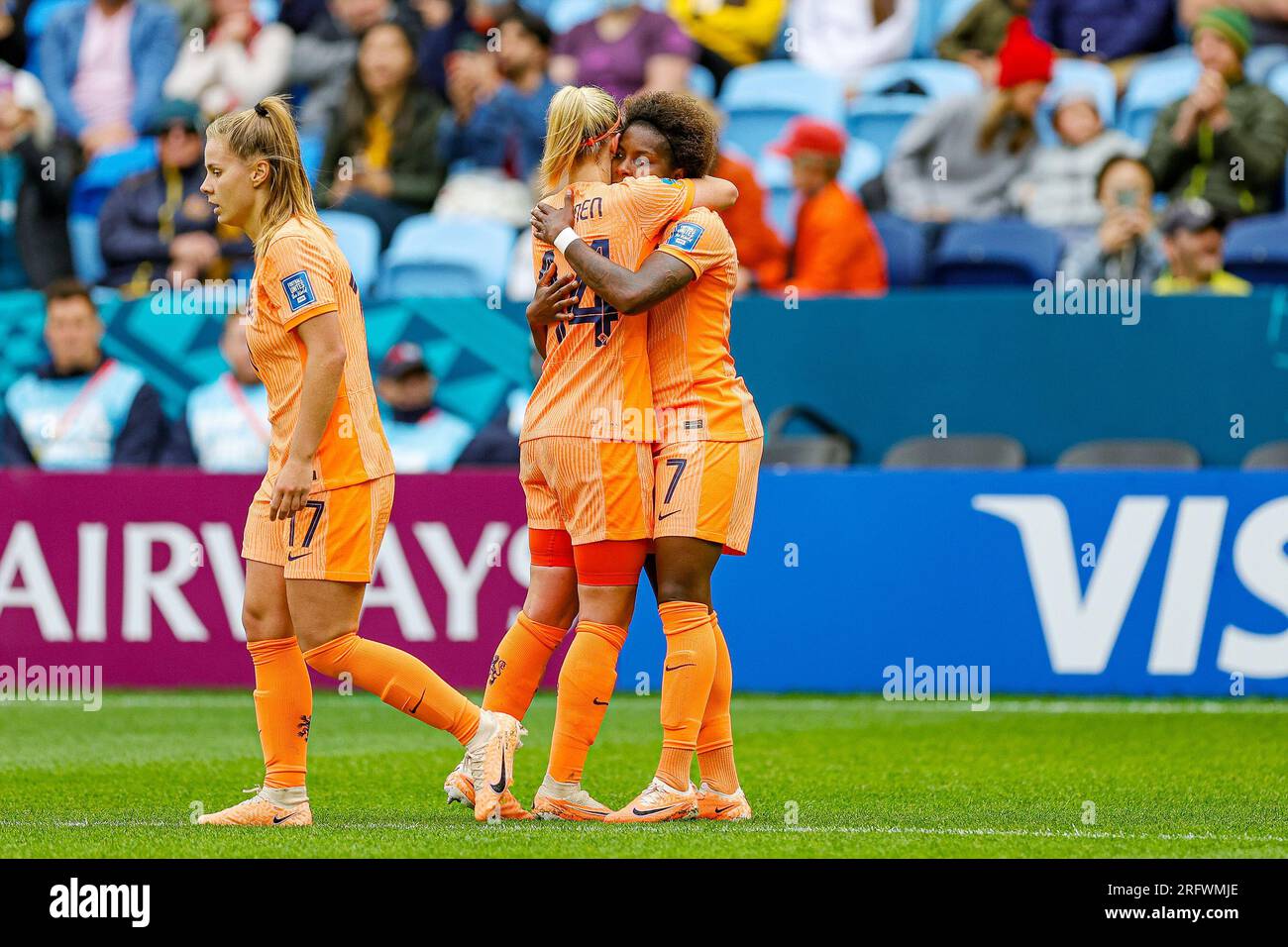Lineth Beerensteyn (7) of Netherlands scores a goal and celebrates 2-0 ...