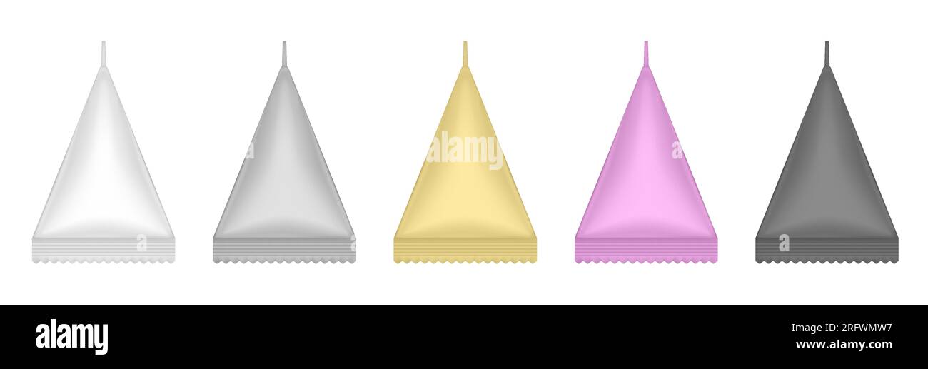 Tetrahedral packaging set. Triangular cardboard package for beverage ...