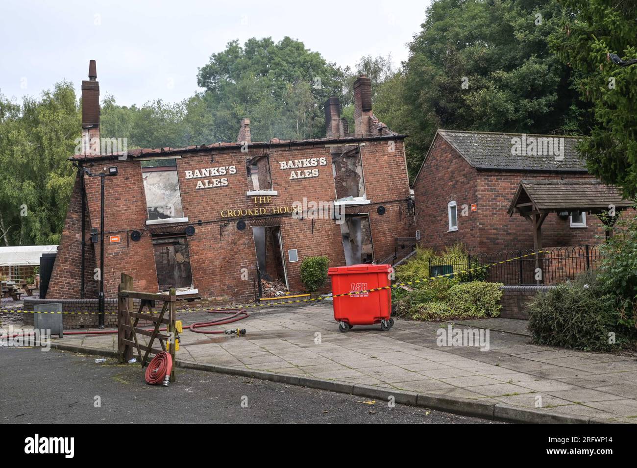 Himley Road, Himley, 6th August 2023: The burnt out remains of The ...
