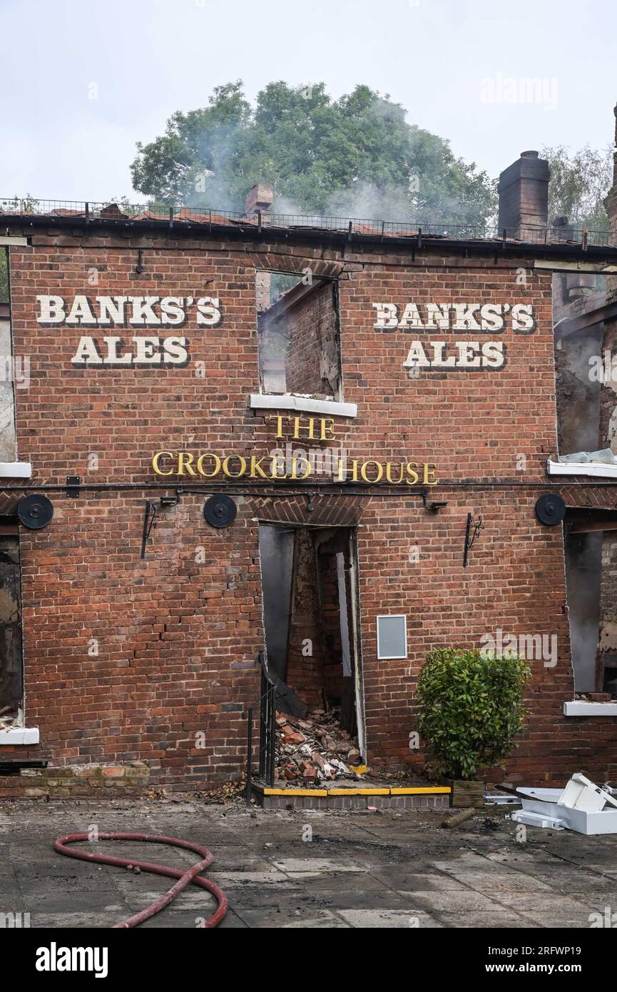 Himley Road, Himley, 6th August 2023: The burnt out remains of The ...