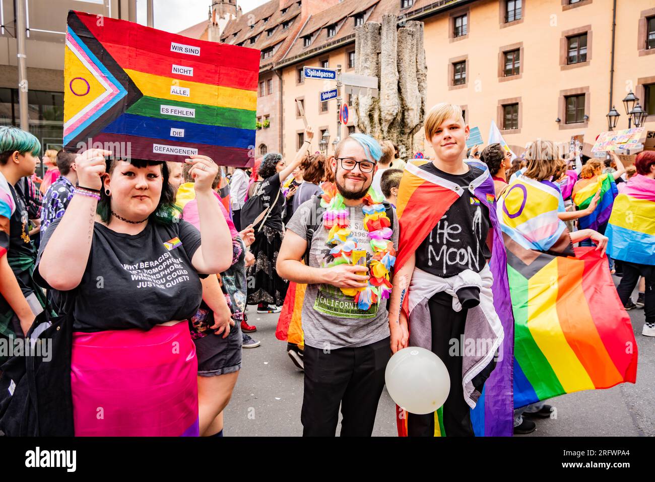 Nuremberg, Germany - August 5, 2023: Nuremberg Pride Parade 2023 Stock ...