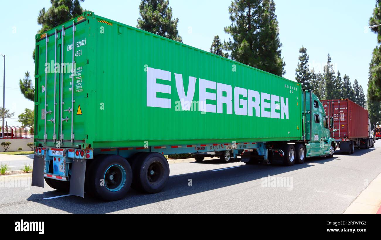 Container truck evergreen hi-res stock photography and images - Alamy