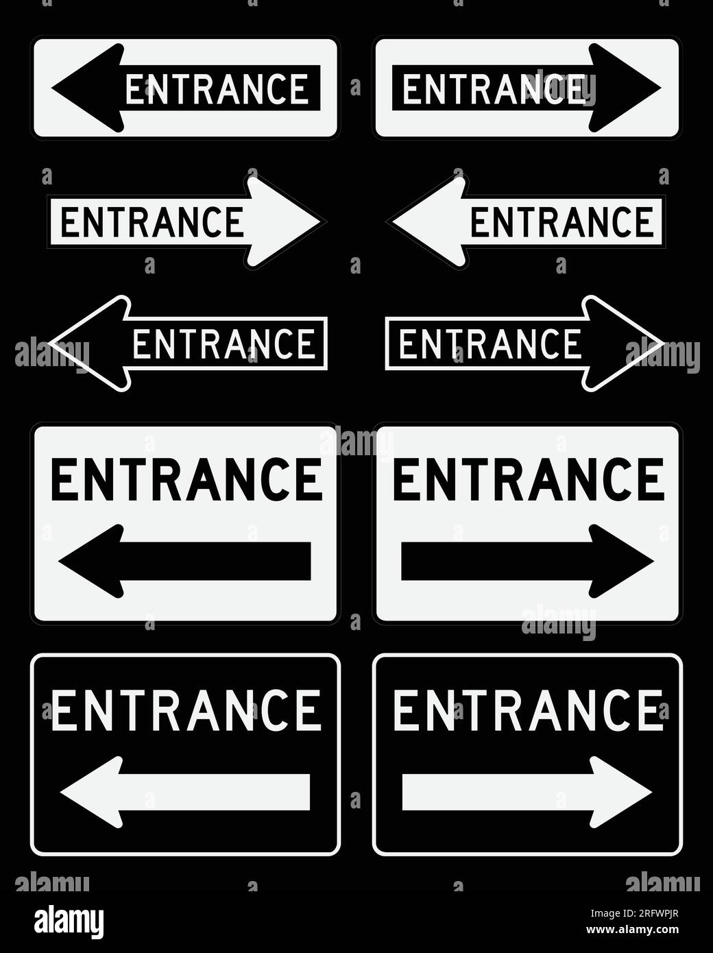 Entrance Left And Right Signs. Traffic Signs. Vector Illustration Stock Vector Image & Art - Alamy