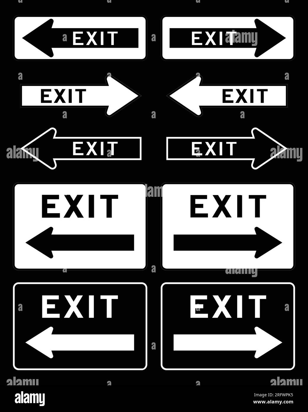 Exit sign board Black and White Stock Photos & Images - Alamy