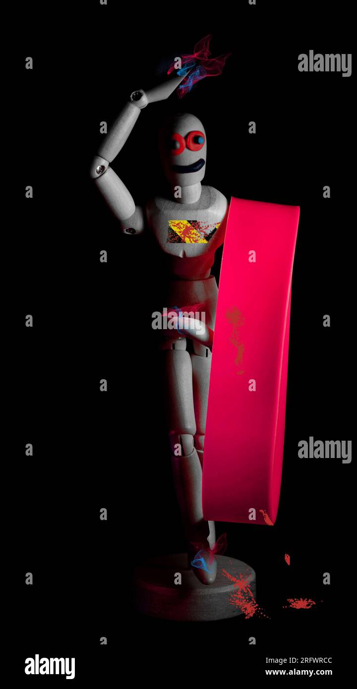 A stickman with very dangerous powers has been in a battle Stock Photo ...