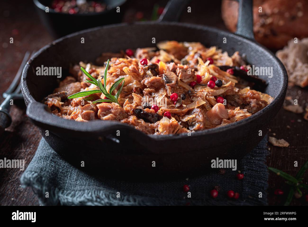 Spicy and homemade stew as a traditional Polish dish. Bigos is ...