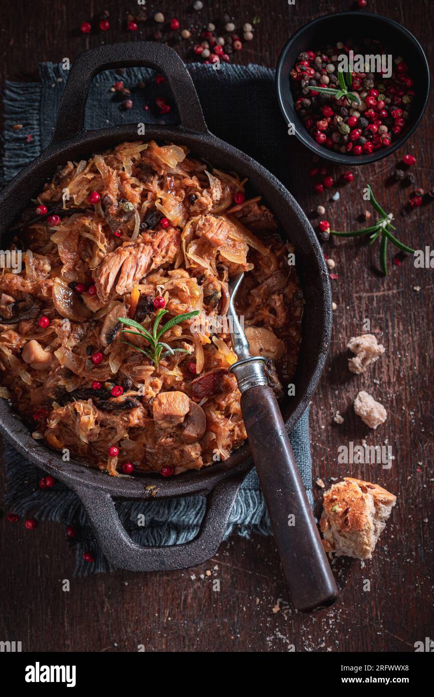 Homemade and tasty stew as a traditional Polish dish. Bigos is ...