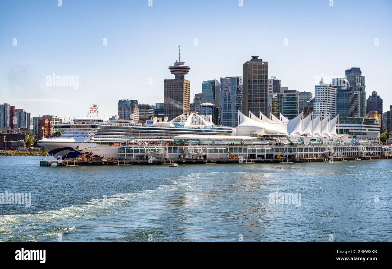 The Vancouver cruise ship terminal at Canada Place, seen from a ...