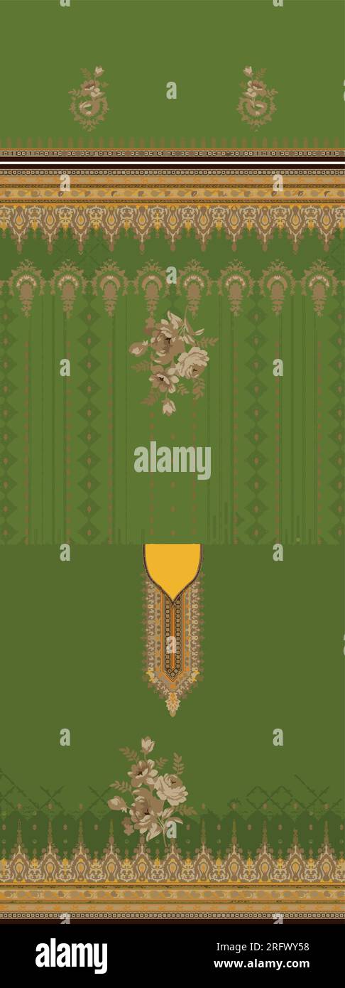 Watercolor green leaves seamless pattern illustration. Abstract watercolor paper textured spring ...