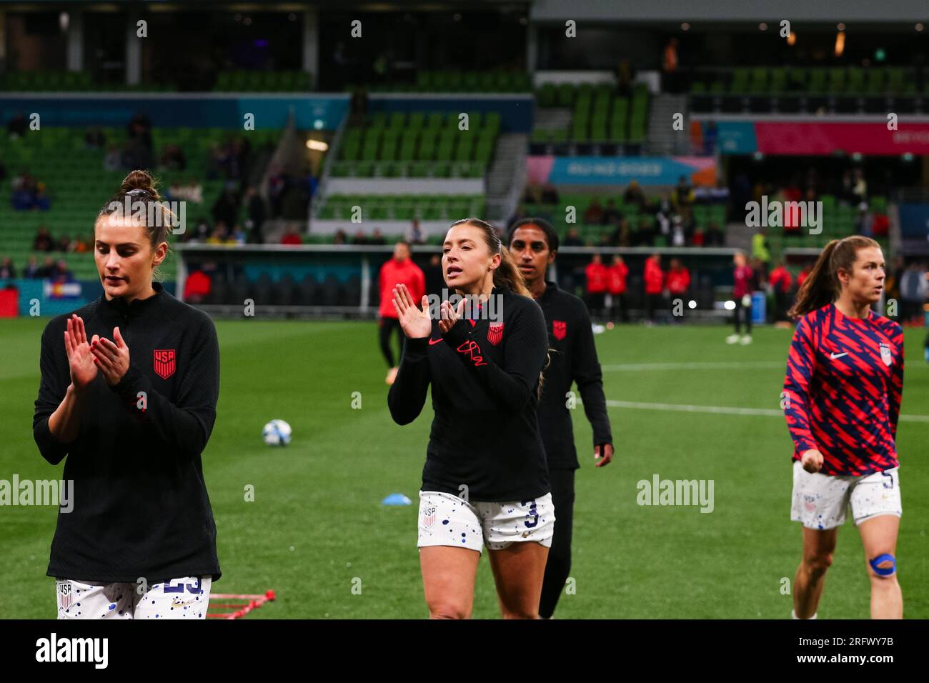 Melbourne, Australia, 6 August, 2023. USA warm up during the Women's ...