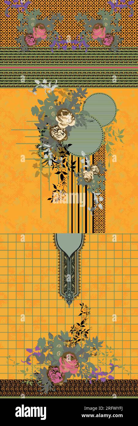 Watercolor green leaves seamless pattern illustration. Abstract watercolor paper textured spring ...