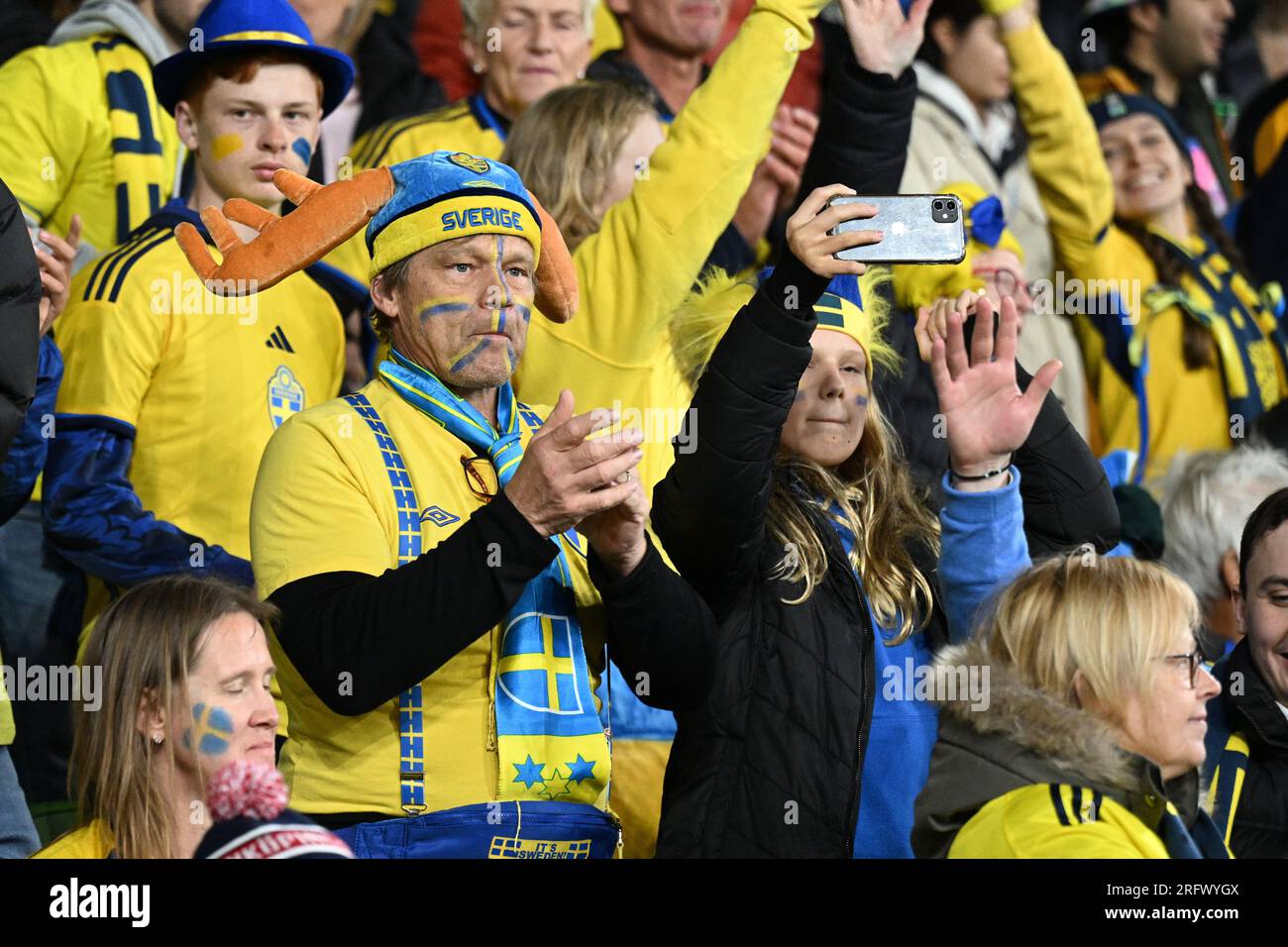 Melbourne, Australia. 06th Aug, 2023. Swedish supporters during the ...