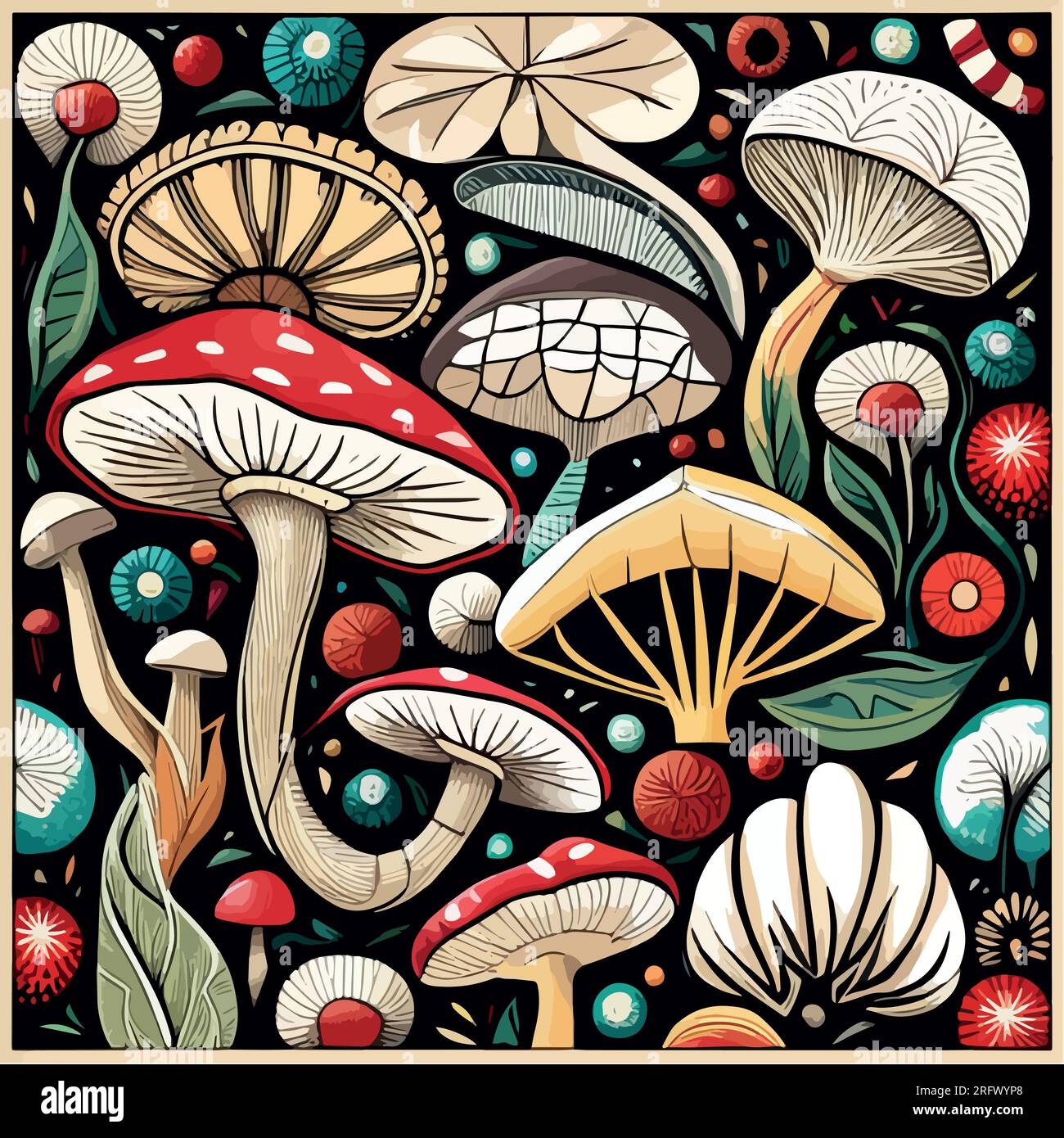 Abstract Mushroom Painting