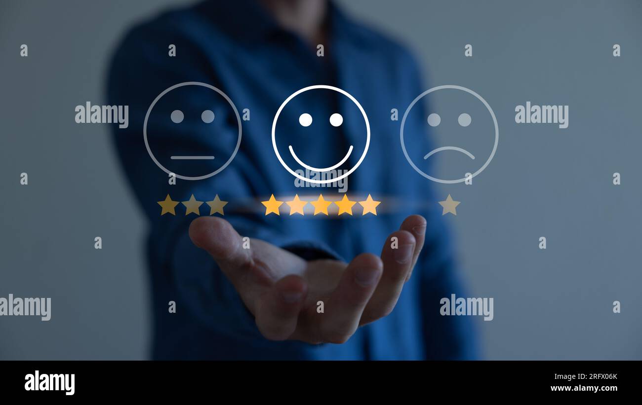 Customers rate service experiences on online applications. customer ...