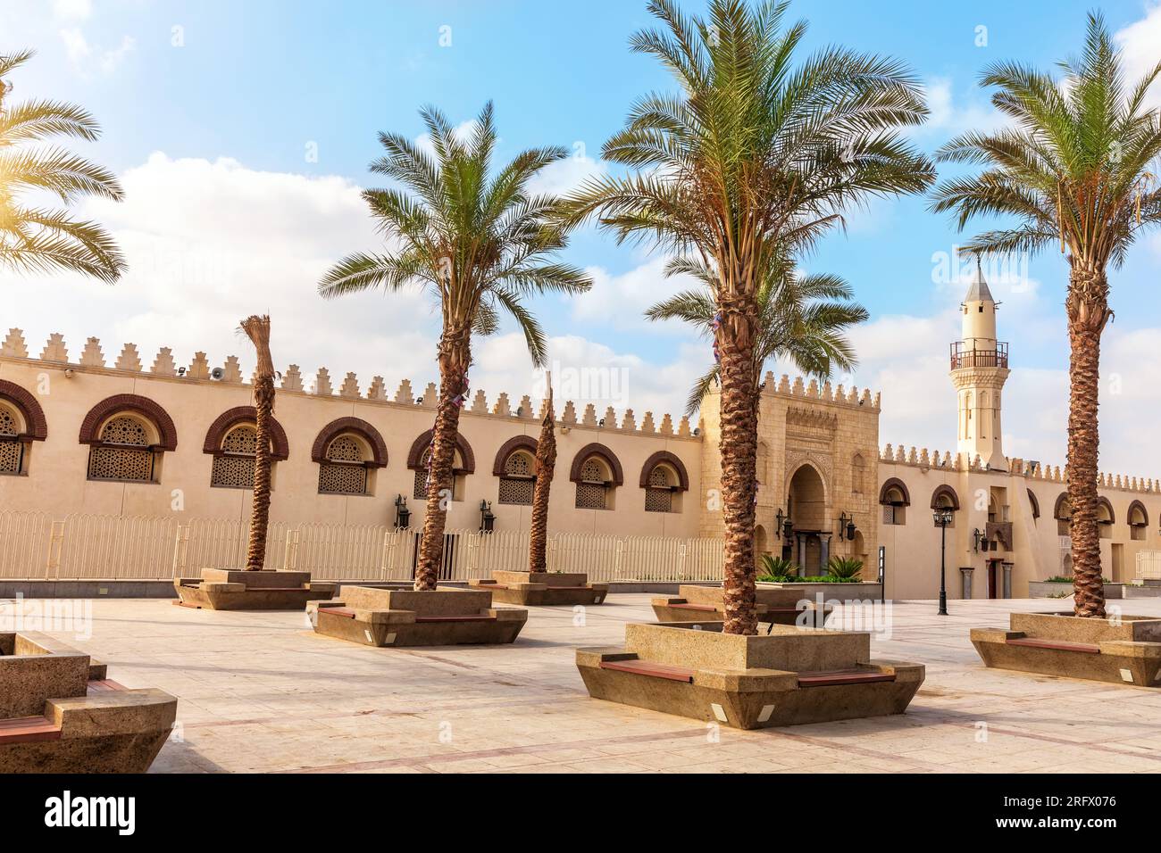 Amr ibn al-As Mosque, ancient landmark of Old Cairo, Egypt Stock Photo ...
