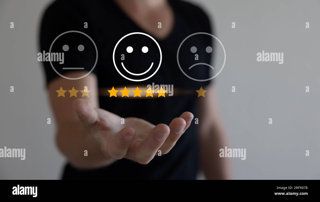 Customers rate service experiences on online applications. customer ...