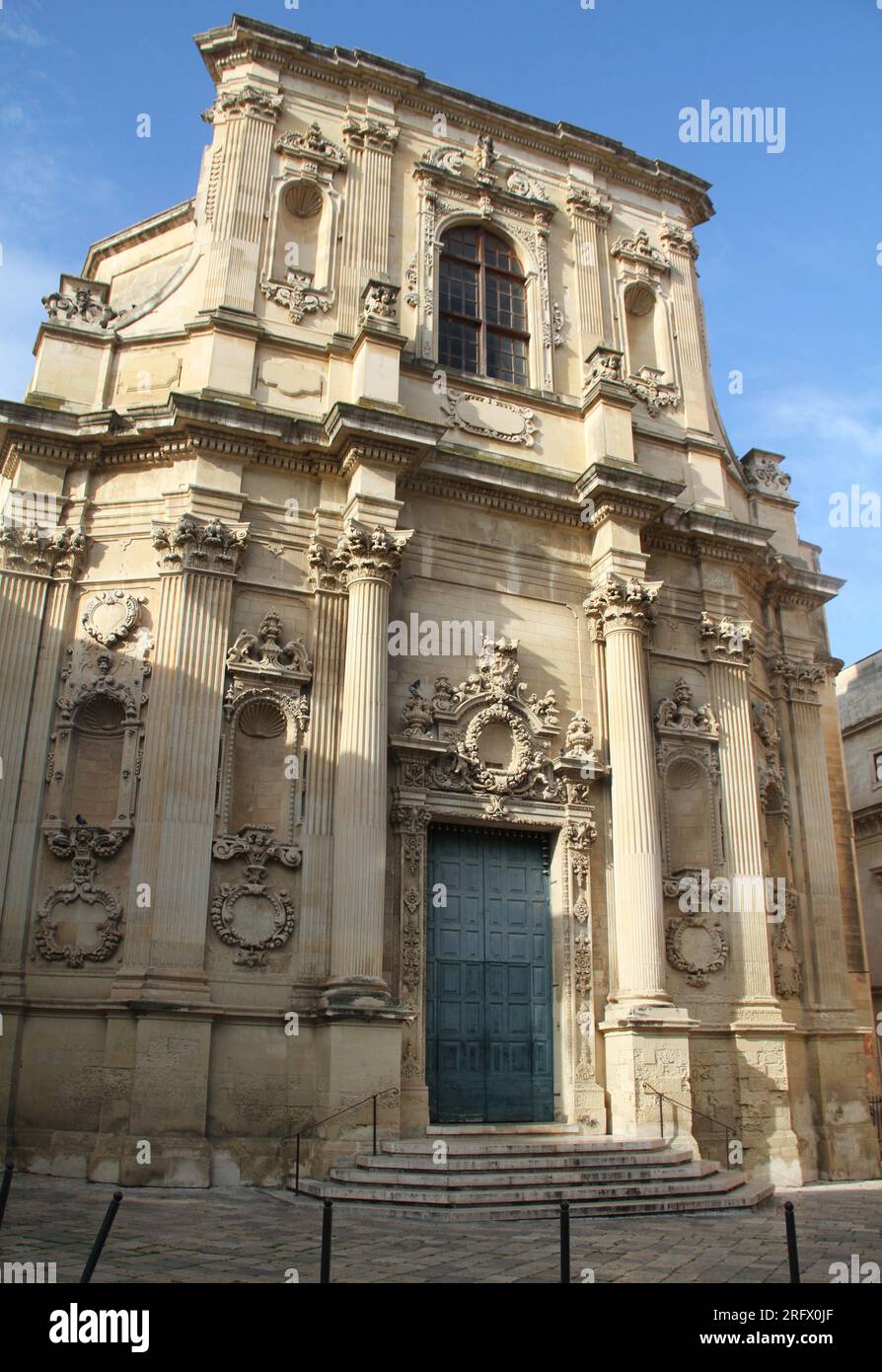 Lecce, Italy. Exterior of the medieval-era Church of St. Claire Stock ...