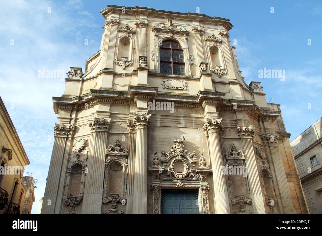 Lecce, Italy. Exterior of the medieval-era Church of St. Claire Stock ...