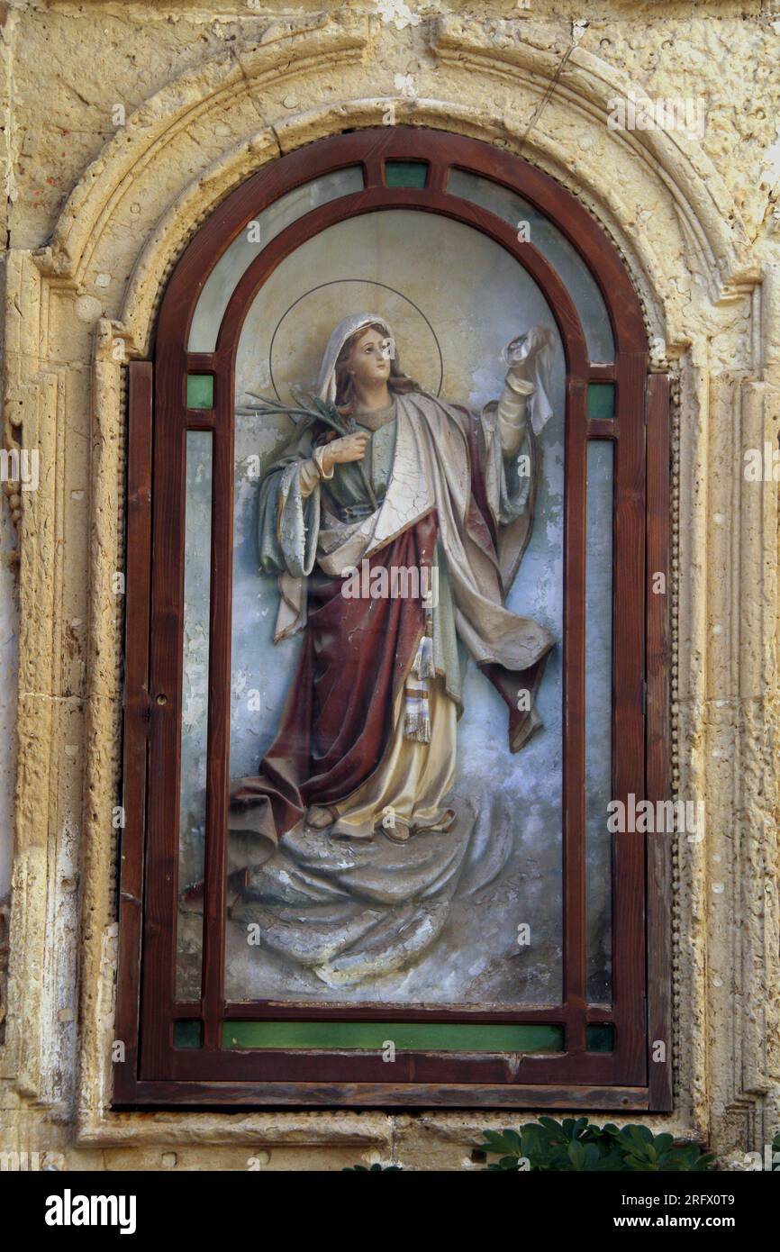 Lecce, Italy. Exterior of the medieval-era Church of St. Claire ...