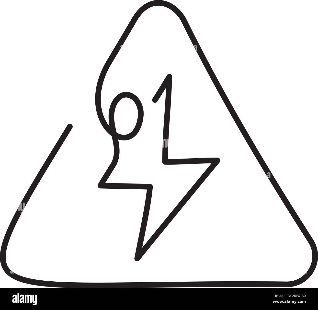 Danger High Voltage one line icon. Simple one line vector icon Stock ...