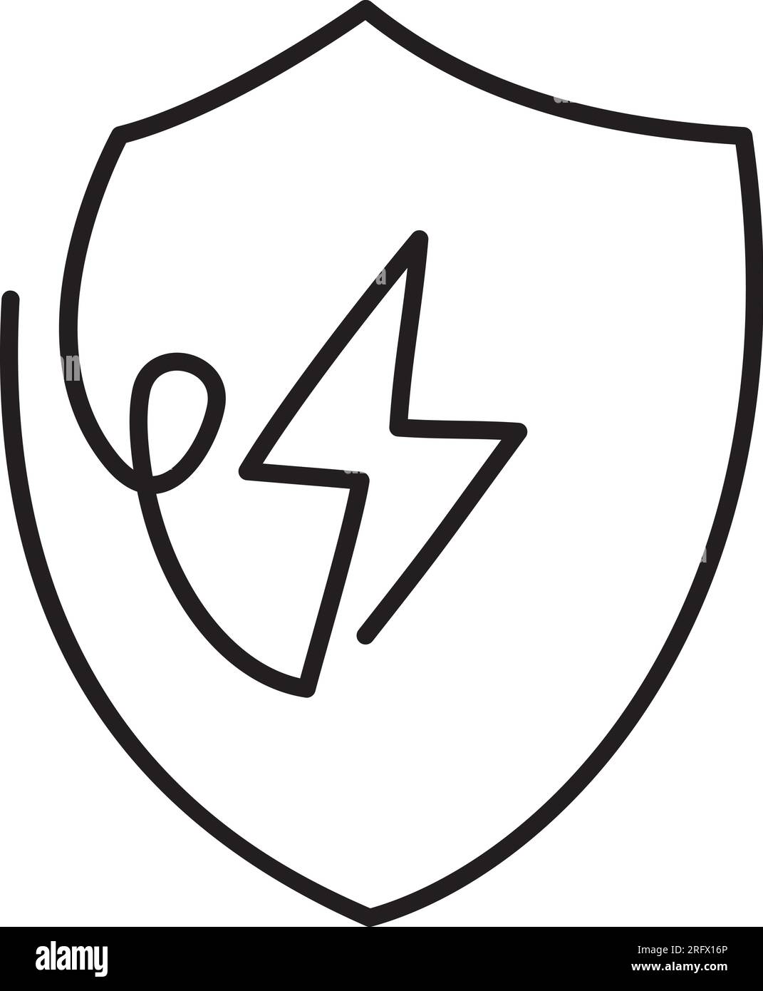 Shield one line icon, protect one line. Simple one line vector icon ...