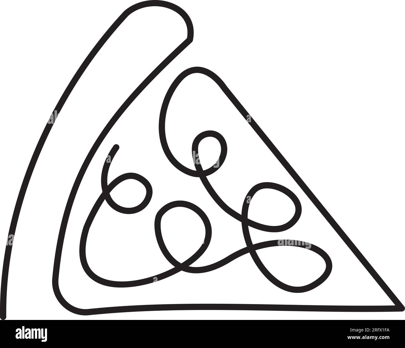 Pizza one line icon, fast food, pizza one line. Simple one line vector ...