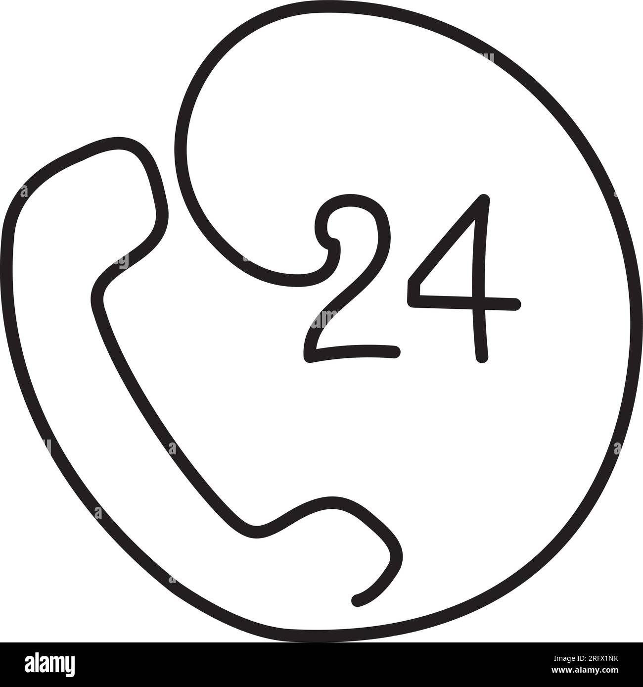 Call center one line icon, 24 one line. Simple one line vector icon ...